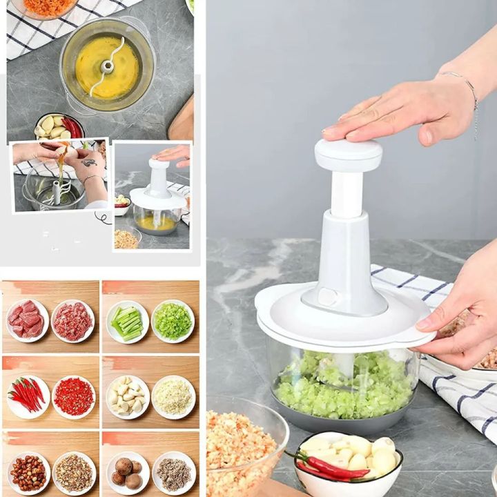 Manual Food Chopper Vegetable Grinder Press Type Meat Cutter Grinders ...