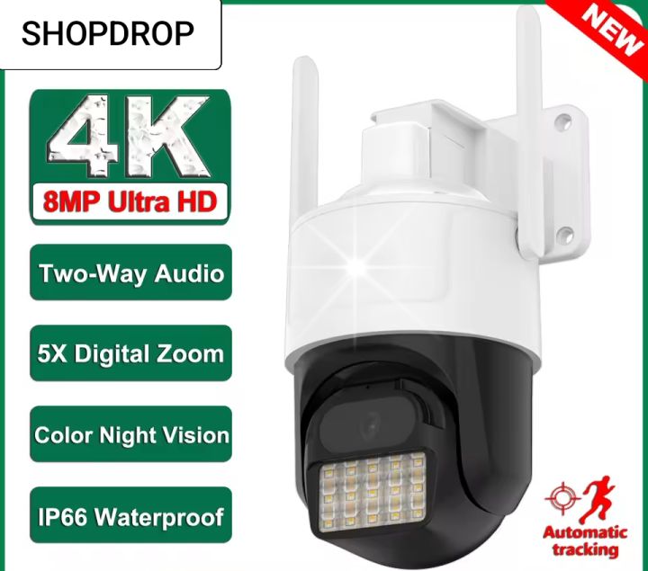 8MP 4K Ultra HD 2106P O-Kam Pro WiFi Wireless CCTV PTZ Outdoor IP ...