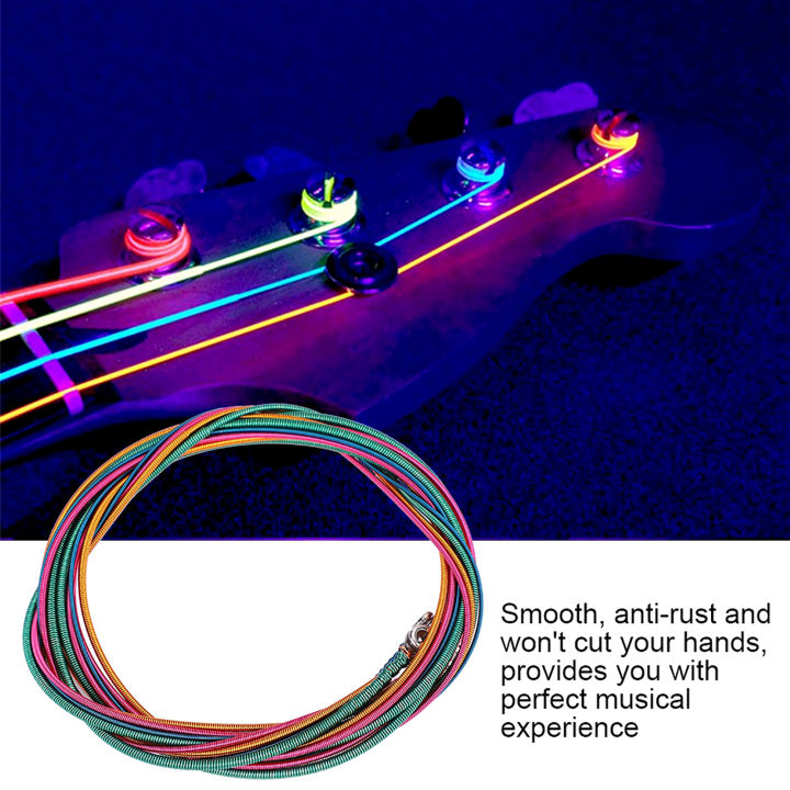4 Colorful String Electric Bass Strings Set Guitar Strings Set Light ...