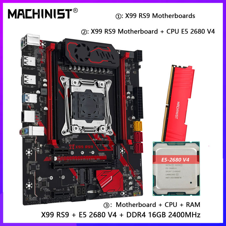 MACHINIST X99 RS9 Motherboard optional LGA 2011-3 Xeon E5 2680 V4 CPU Processor Kit And DDR4 ...