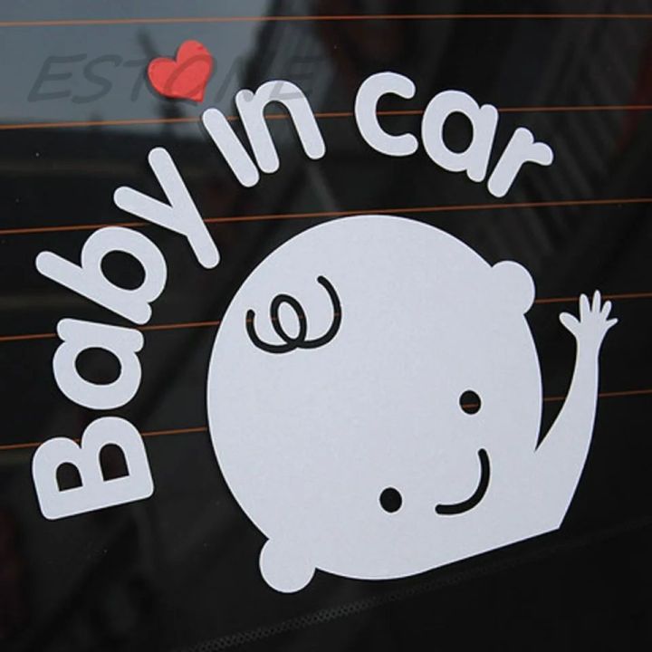 13*16cm Car Cartoon "baby in car "Stickers Baby on Board Safety Sign ...