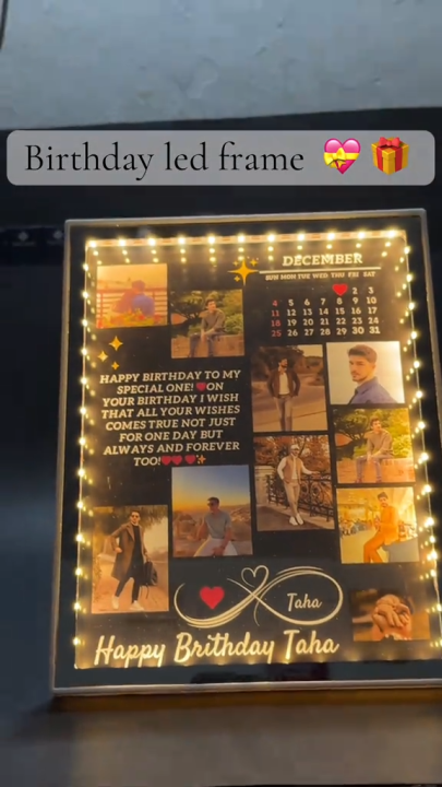 Personalized LED Calendar Frame with Photos & Lights – Custom Birthday ...