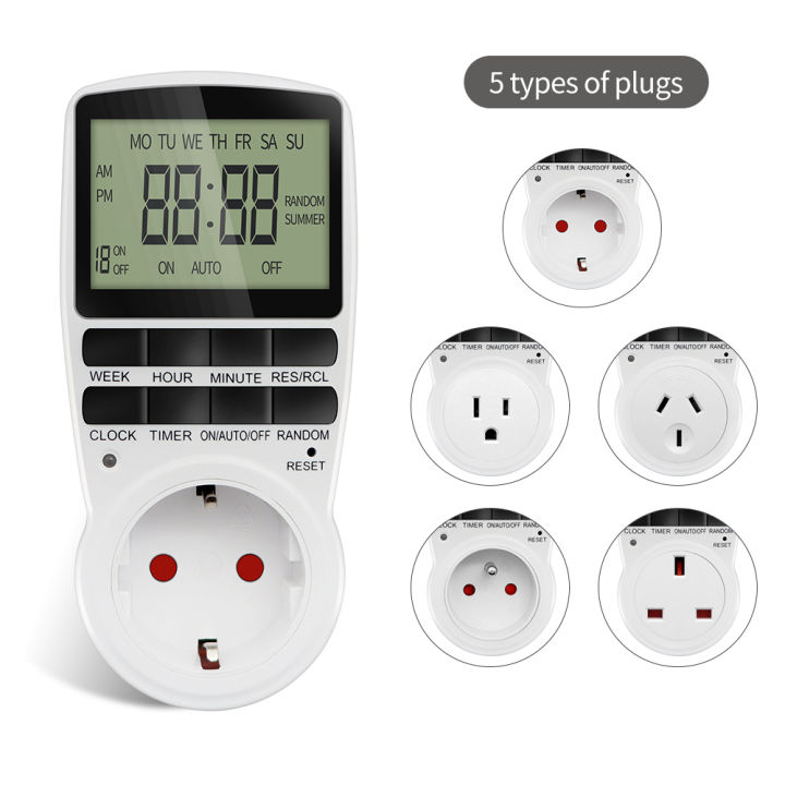 Digital Timer Switch Eu Programmable Electronic Timing Socket Us Uk Fr Au Plug Outlet Kitchen