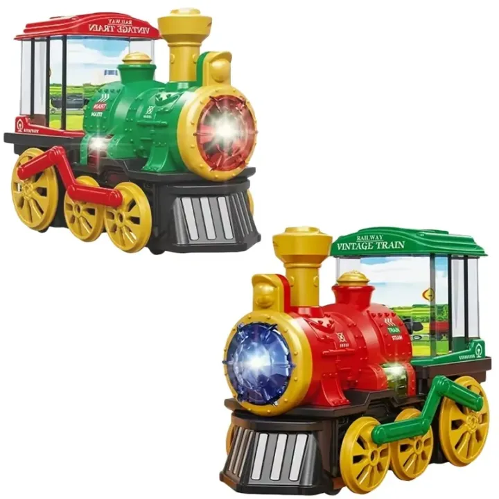 Electric steam spray antique model train with lights, audio toy car ...