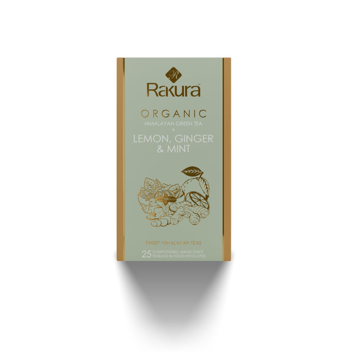 Rakura Organic Himalayan Green Tea + Lemon, Ginger & Mint 25TB Finest ...