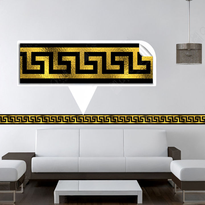 Golden Foil Pani Tile Border Stickers Self Adhesive 24x7 cm | Daraz.pk