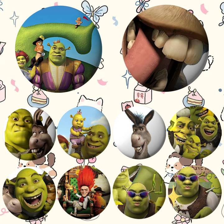 Disneys Shrek Badges Tinplate Soft Button Pin Brooch Metal Badge Custom ...