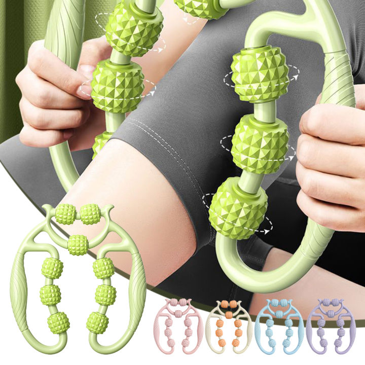 Multifunctional Massage Relax Circular Leg Clamp 9-Wheel Muscle Roller ...