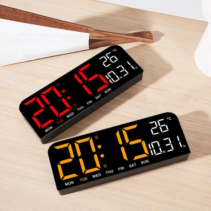 Large Digital Wall Clock Temp Date Week Display Usb Powered Table Clock