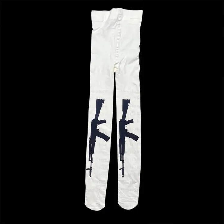 Y2K Socks 2000s Classic Style White Fashion Printed Women's jumpsuit ...