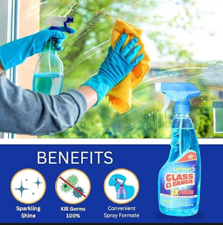 AlClean Liquid Glass Cleaner Clean & Shine HouseHold & Commercial Spray ...