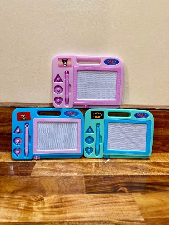 Magic slate board with 3 stamps and 1 pen for drawing and writing for ...