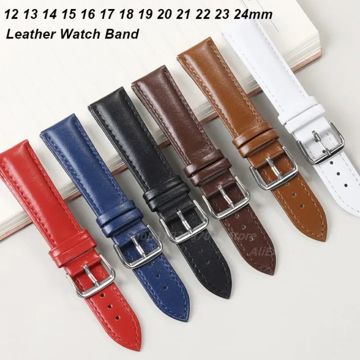 12 13 14 15 16 17 18 19 20 21 22 23 24mm Leather Watch Band Soft ...