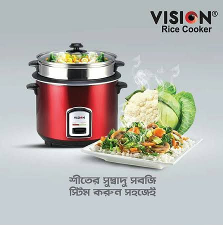 VISION Rice Cooker RC- 3.0L REL-50-05 SS Red | Daraz.com.bd