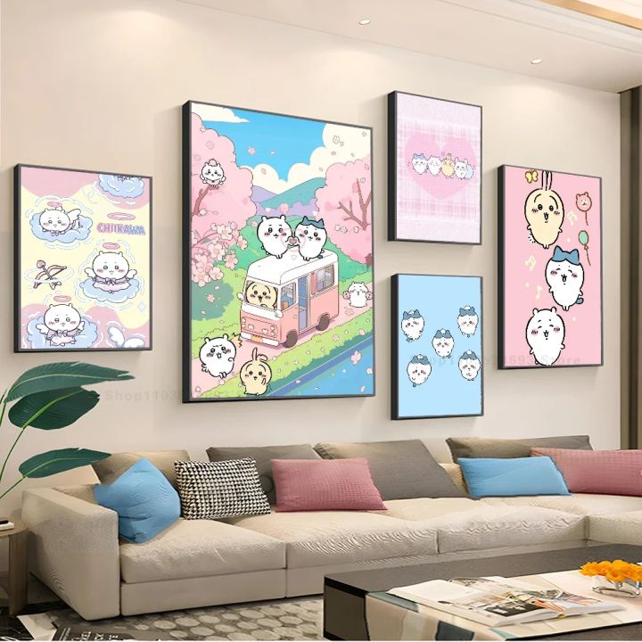 1pc Chiikawa Poster Stickers Art Wall Murals Decor Game Room Decor ...