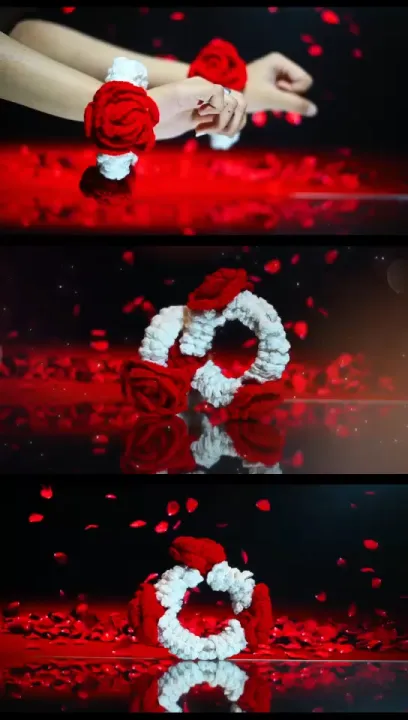 crochet rose gajra(1 piece),artificial gajray, gajray for weddings,gift ...
