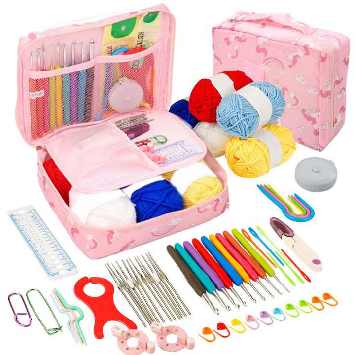 Crochet Kit Beginners Crochet Hook Set with Crochet Yarn,Portable ...