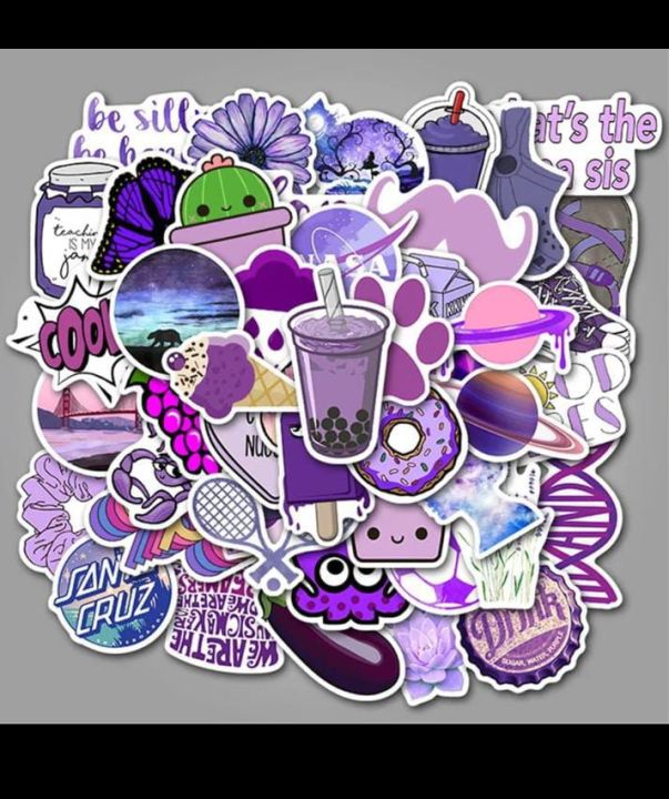 30 pcs purple stickers cute purple stickers for laptop skateboard ...