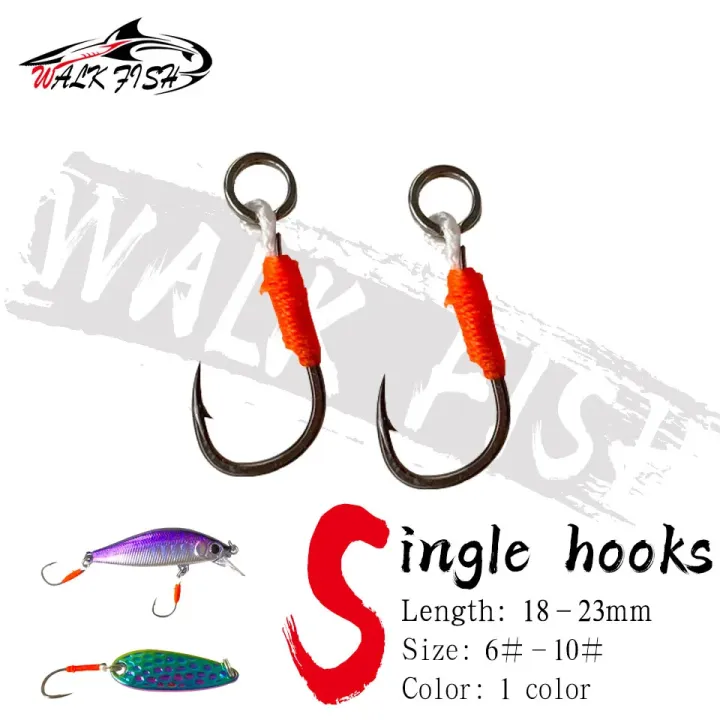 WALK FISH 10PCS Fishing Lure Hardbait Hook DIY Fishing Cast Jigs Assist ...
