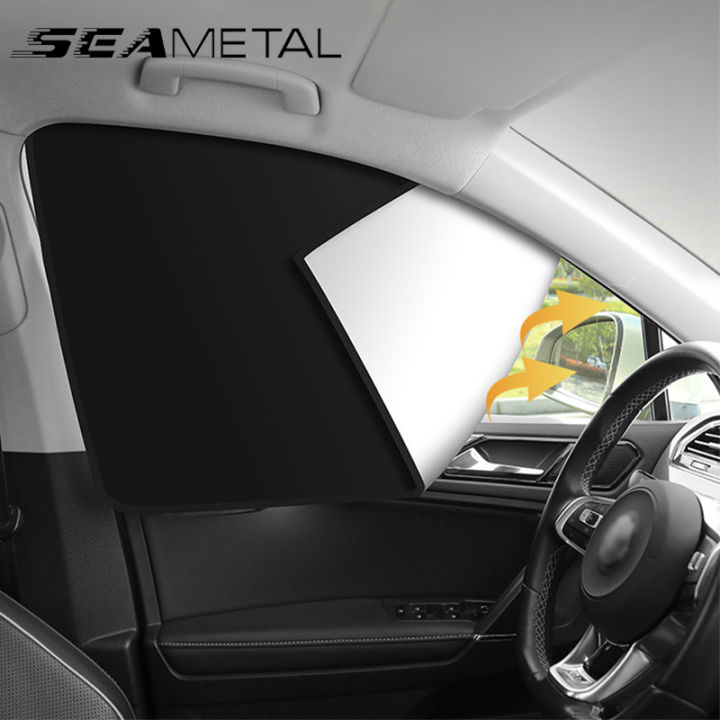SEAMETAL Magnet Car Side Window Sun Shade Front/Rear Car Window Curtain ...