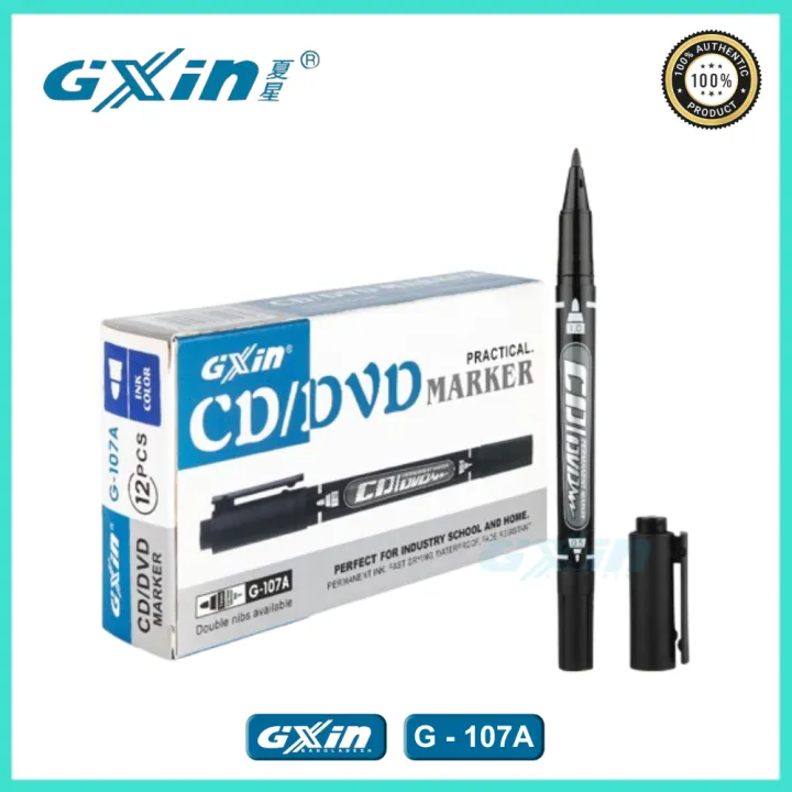 12PCS GXin G-107A double head twin tip permanent marker CD/DVD oil ...
