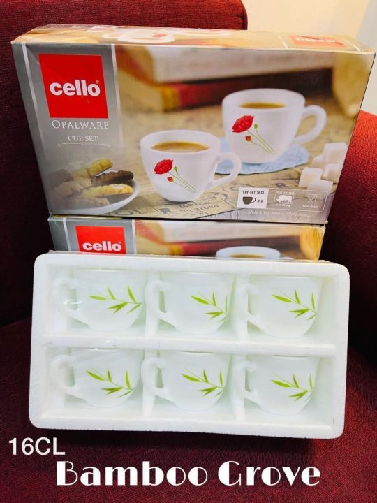 Cello Opalware Cup Set 6 Pcs | Daraz.lk
