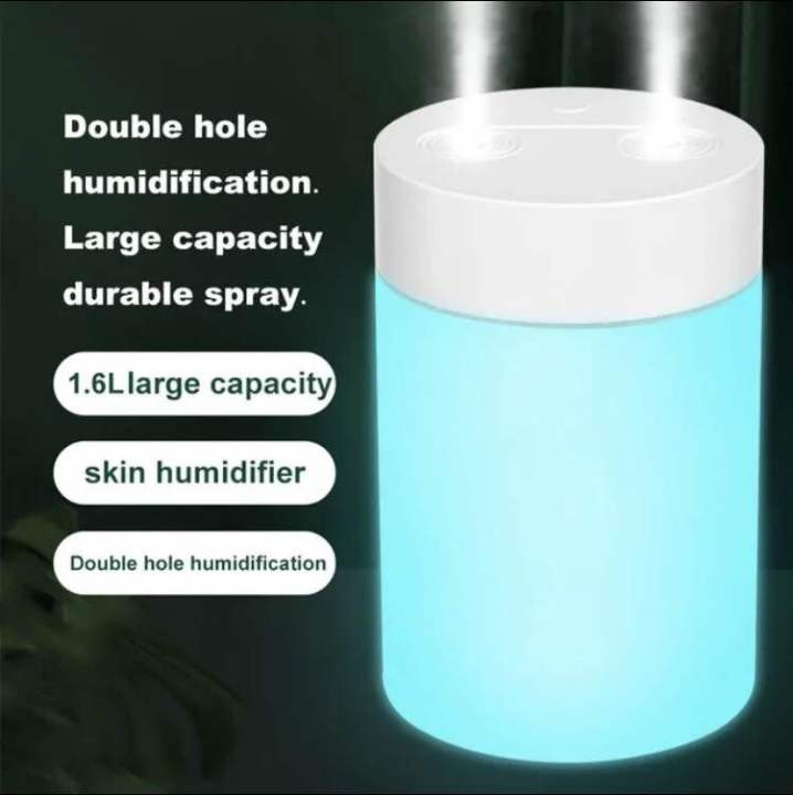1600ML Double Jet Air Humidifier Double Nozzle Quiet Diffuser ...