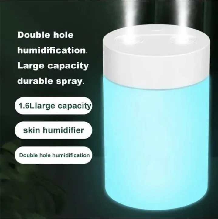 1600ML Double Jet Air Humidifier Double Nozzle Quiet Diffuser ...