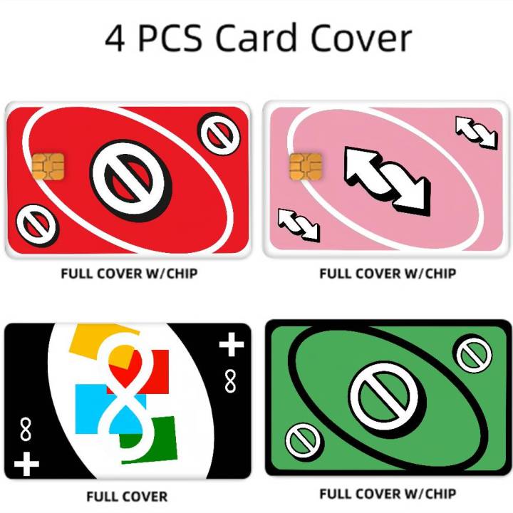 UNO CARD Cartoon Credit Card Skin Stickers For Bank Card Bus Metro Card ...
