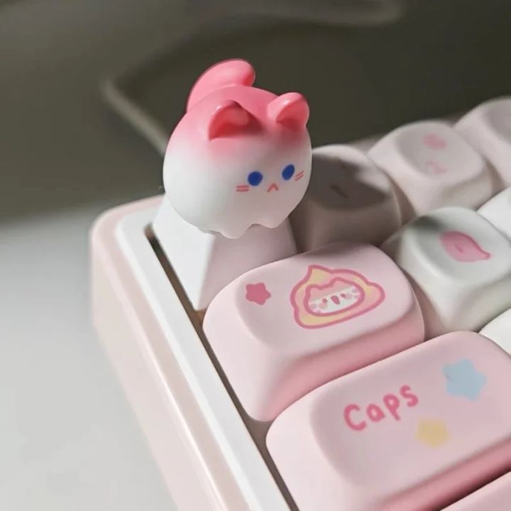Original Pink Cat Cute Keycaps OEM Height ABS Keycap Cherry Profile ...