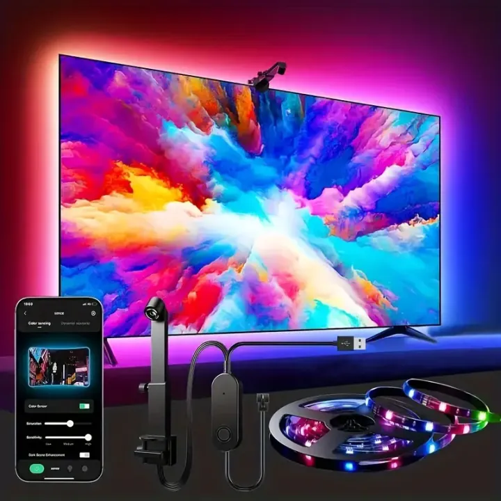 TV Led Backlight RGBIC LED Strip Lights with Camera Sensor App Control ...