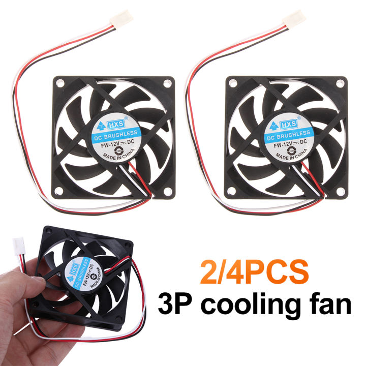 2/4PCS Portable Computer Case Cooler 12V 7cm 70mm PC CPU Cooling Cooler ...