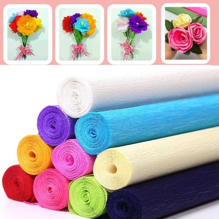 17 Colors 250x50cm Colored Crepe Paper Roll Origami Crinkled Crepe ...