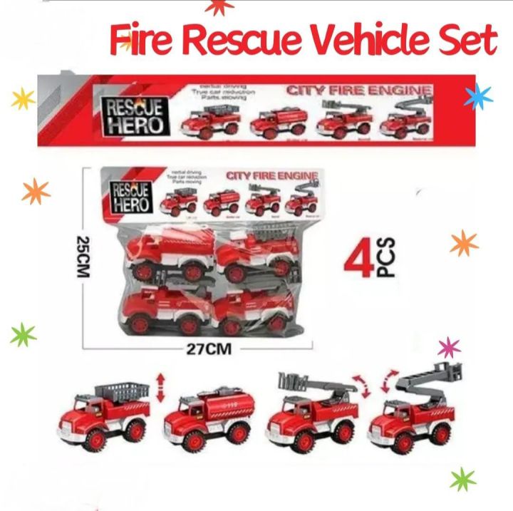 Fire Rescue Vehicle Set Toy | Daraz.lk