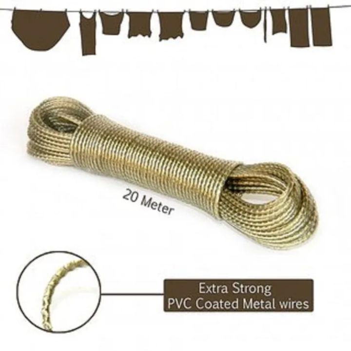 Wet Cloth Laundry Rope Pvc Coated Metal Cloth Drying Wire - 20 Metre ...