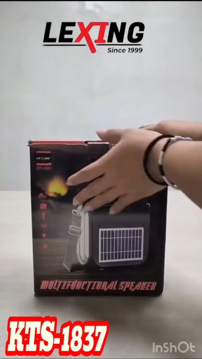 KTS 1837 Multifunction Speaker with Solar Charging, Extra Bulb, Dual ...