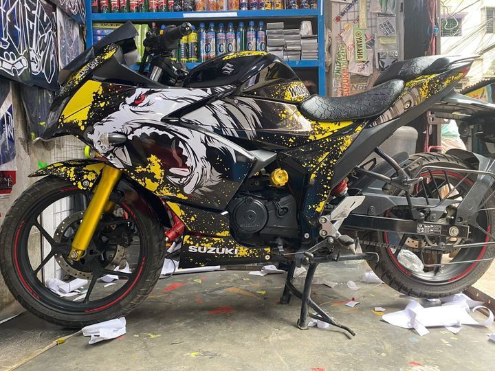 Gixxer sf fi new model black yellow bike decals sticker set | Daraz.com.bd