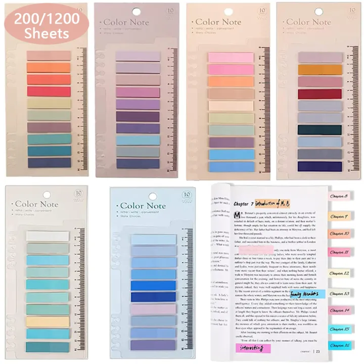 200/1200Sheets Writable Sticky Tabs Book Tabs Page Markers Translucent ...