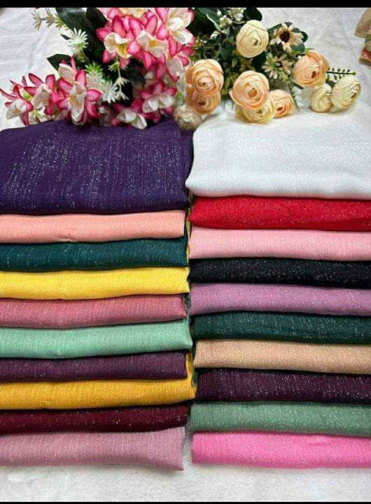 Shimmer Jorget Hijab – Full Coverage, Non-Slippery Party Wear, 72x30 ...