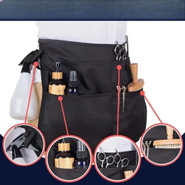 56*40cm Hair Stylist Half Apron with Adjustable 5 Pockets Belt ...