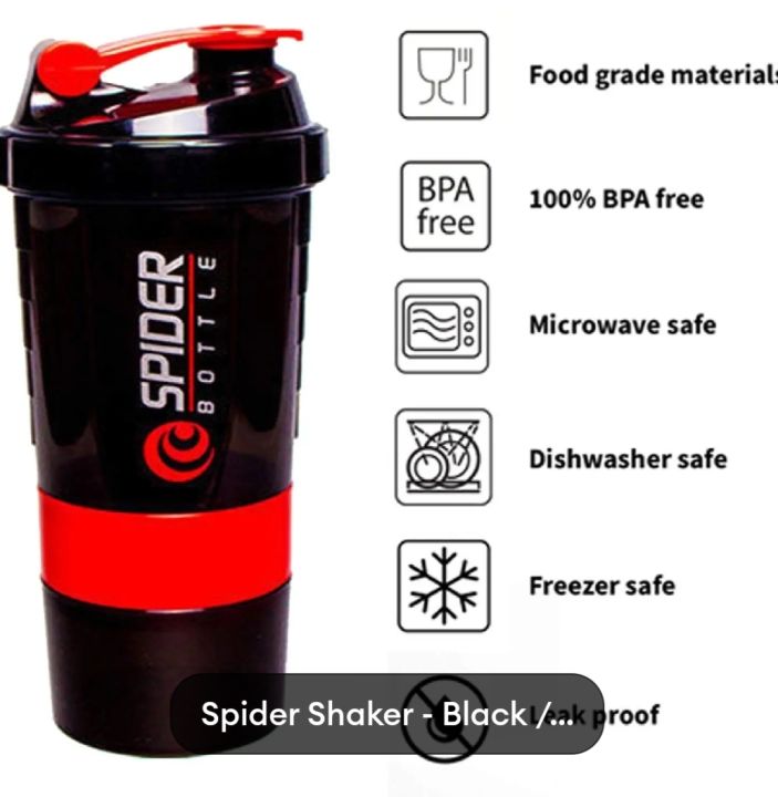 Spider Shaker Protein Shaker bottle Multicolor Protein Compartment ...