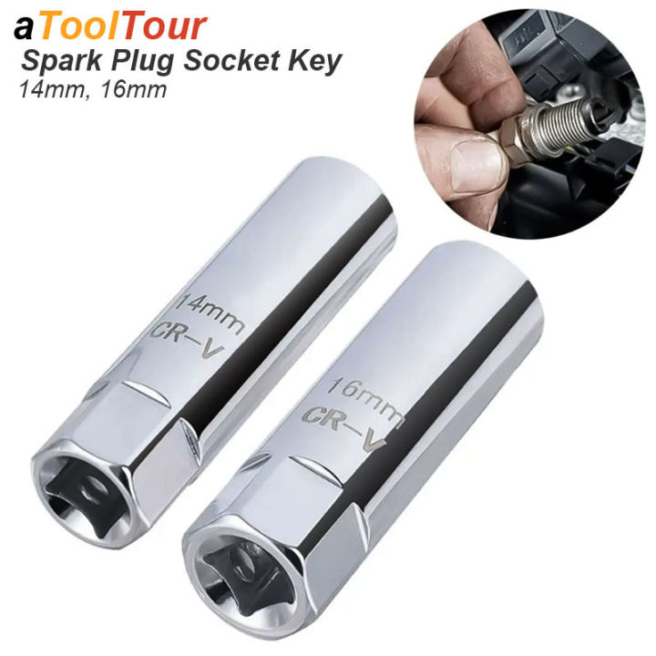 Spark Plug Socket Wrench Key Adapter 14 16mm Install Replace Repair Kit ...
