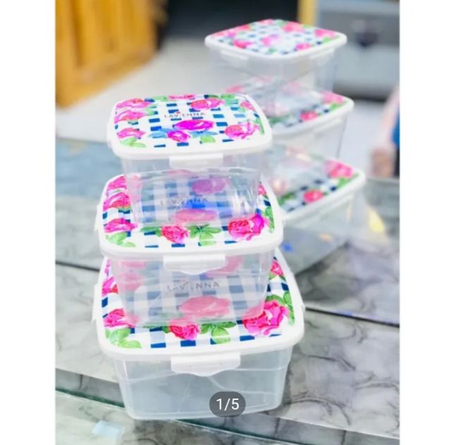 Lavenna 3 Pcs Super Lock Food Container (Square) Air Tight Jars Tiffin ...