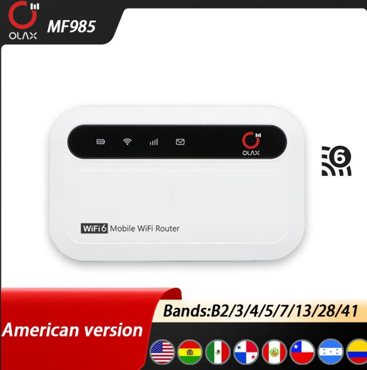 OLAX MF985 3000mAh B28 American Bands Modem Hotspot Mobile Wifi6 Esim ...