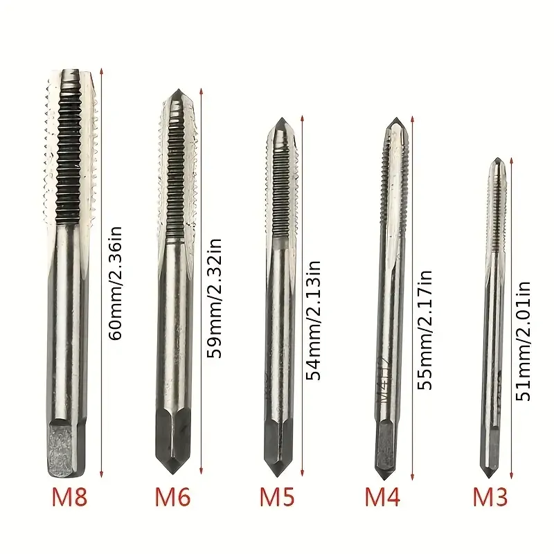 3-6mm T-shaped Tap Wrench 5pc Hand Tap M3-M8 Tapping Screwdriver Wrench ...