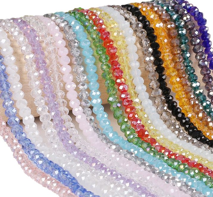 Strings Mix Colours 85 Pcs in one String 6mm Crystal Beads for suiting ...