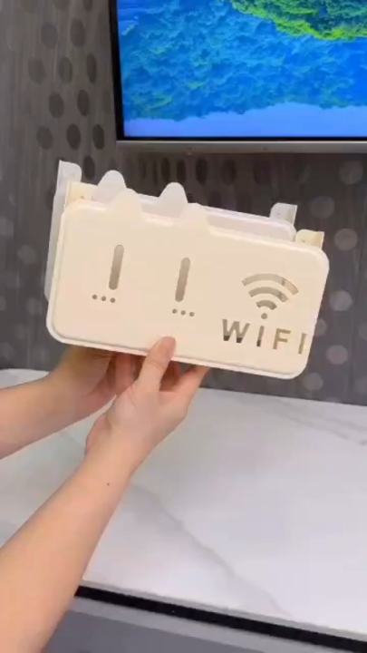 New Portable Wall Mounted WiFi Router Shelf Cute Cartoon Bear Punch ...