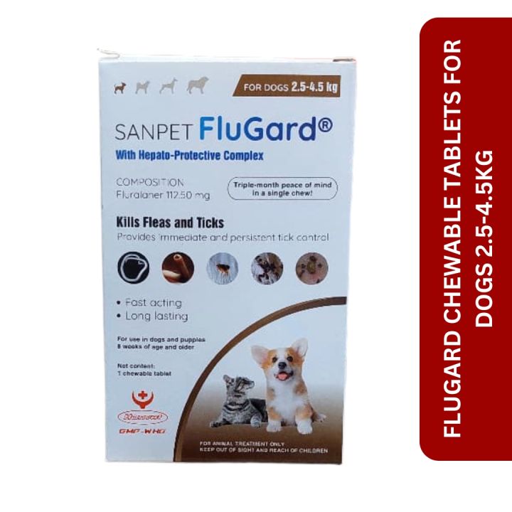 Flugard Chewable Tablets For Dogs 2.5-4.5kg | Daraz.lk