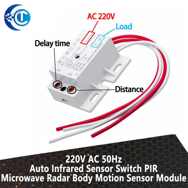 New 220V AC 50Hz Auto Infrared Sensor Switch PIR Microwave Radar Body ...