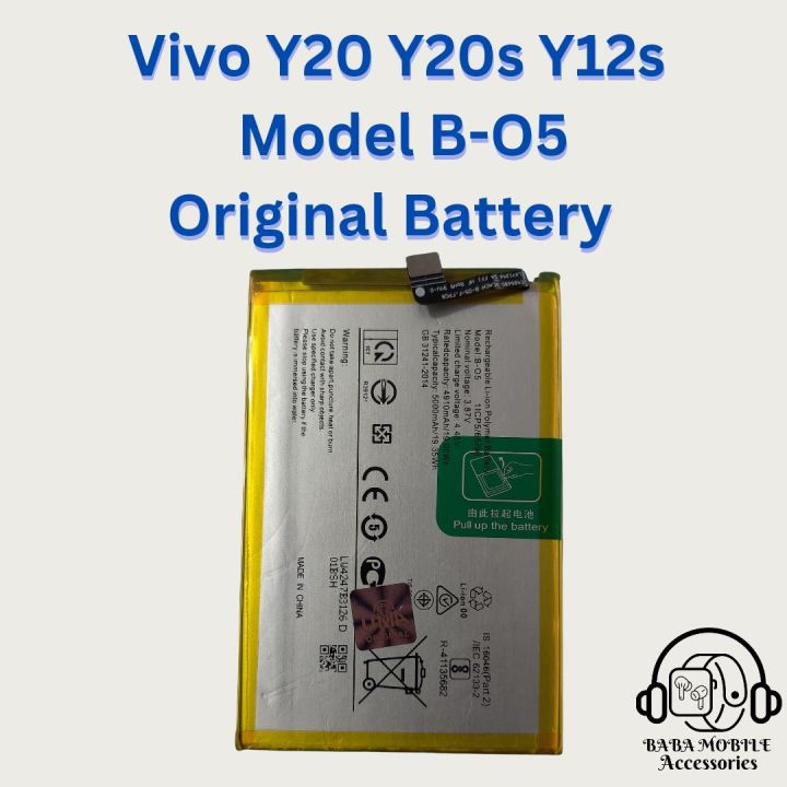 Vivo Y20 Y20s Y12s Model B-O5 Original Battery | Daraz.pk